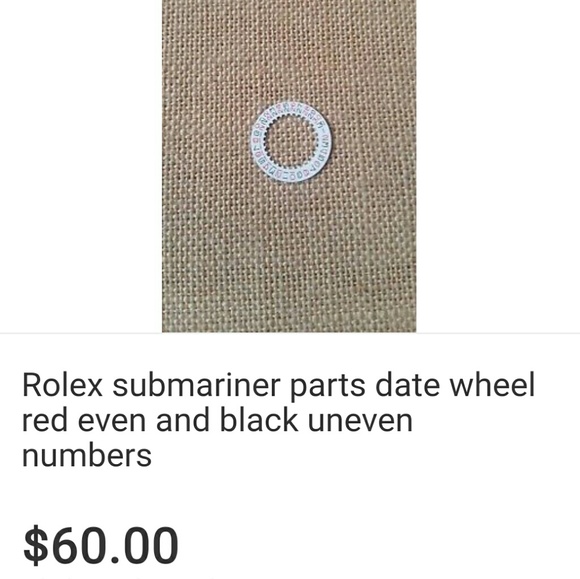 Rolex | Other | Rolex Submariner Red Black And White Date Wheel | Poshmark